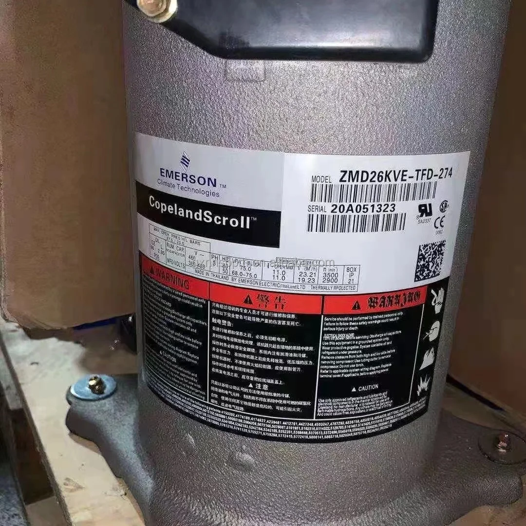 6hp R404a Copeland Scroll Refrigeration Compressor ZMD18KVE-TFD-277