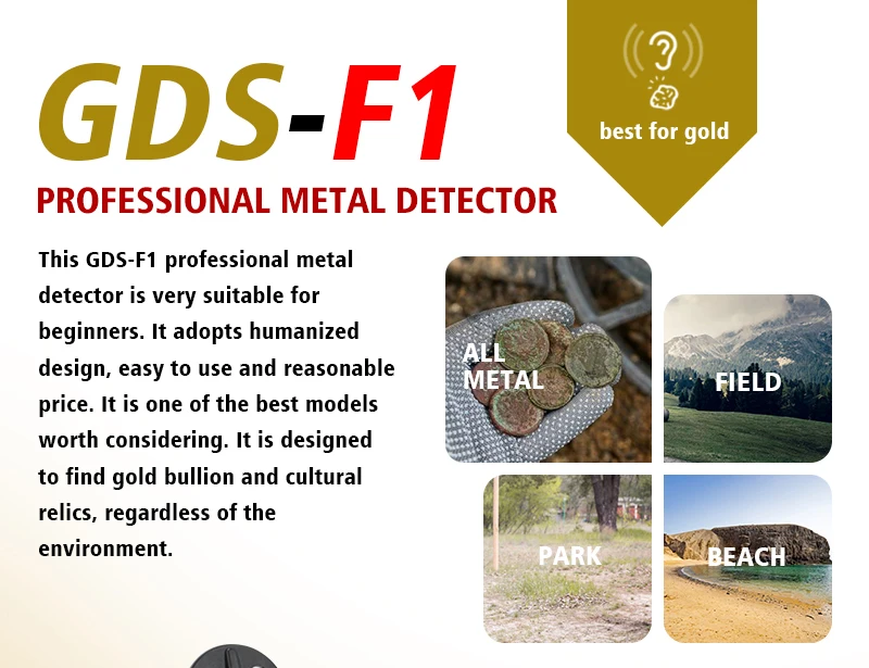 GDS-F1 Underground Metal Detector - Accurate Gold & Diamond Detection