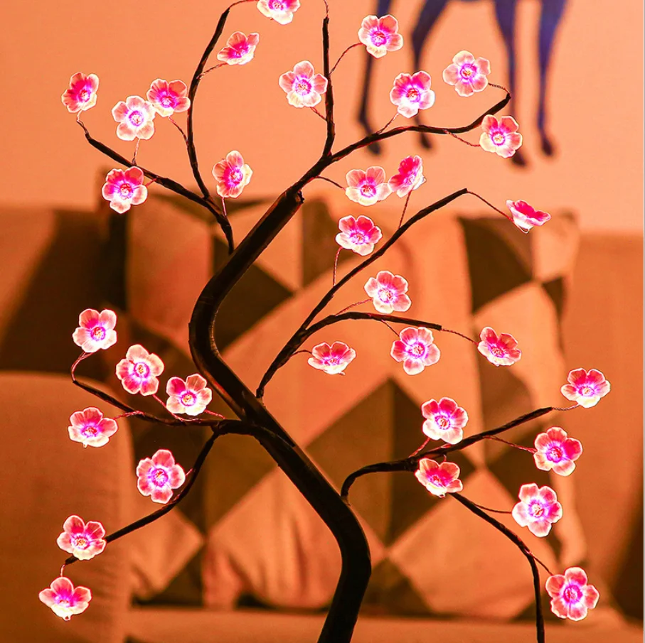 60 LED Sakura Tree Lights - Warm White Decorative Blossoms