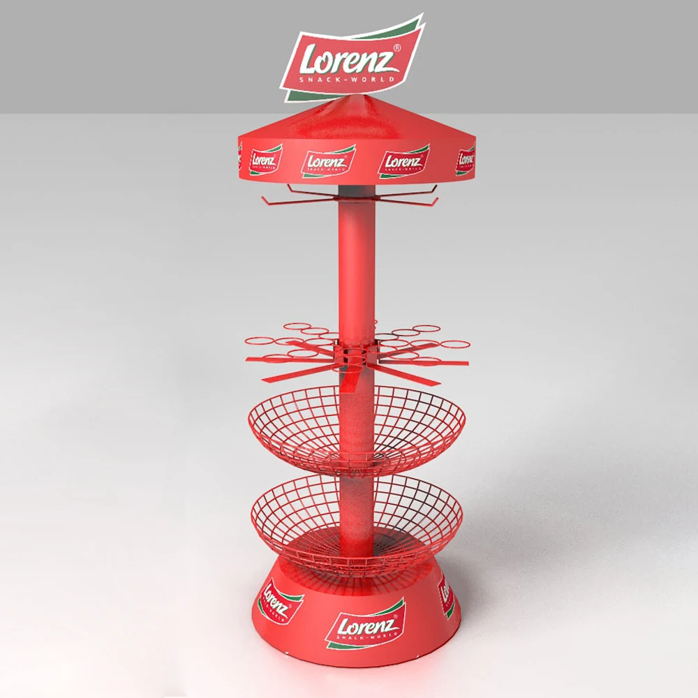 Customized Metal Wire Potato Chips Snack Display Stand For Supermarket ...