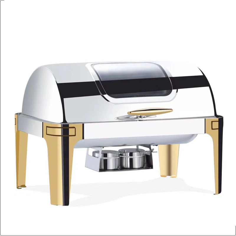 Luxury Custom Made Roll Top Round Buffet Chafing Food Equipment Food Warmer Set Chaffing Dish ...