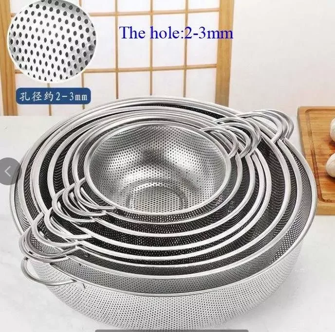 Stainless Steel Punching Colander Food Strainers Fruit Vegetable ...