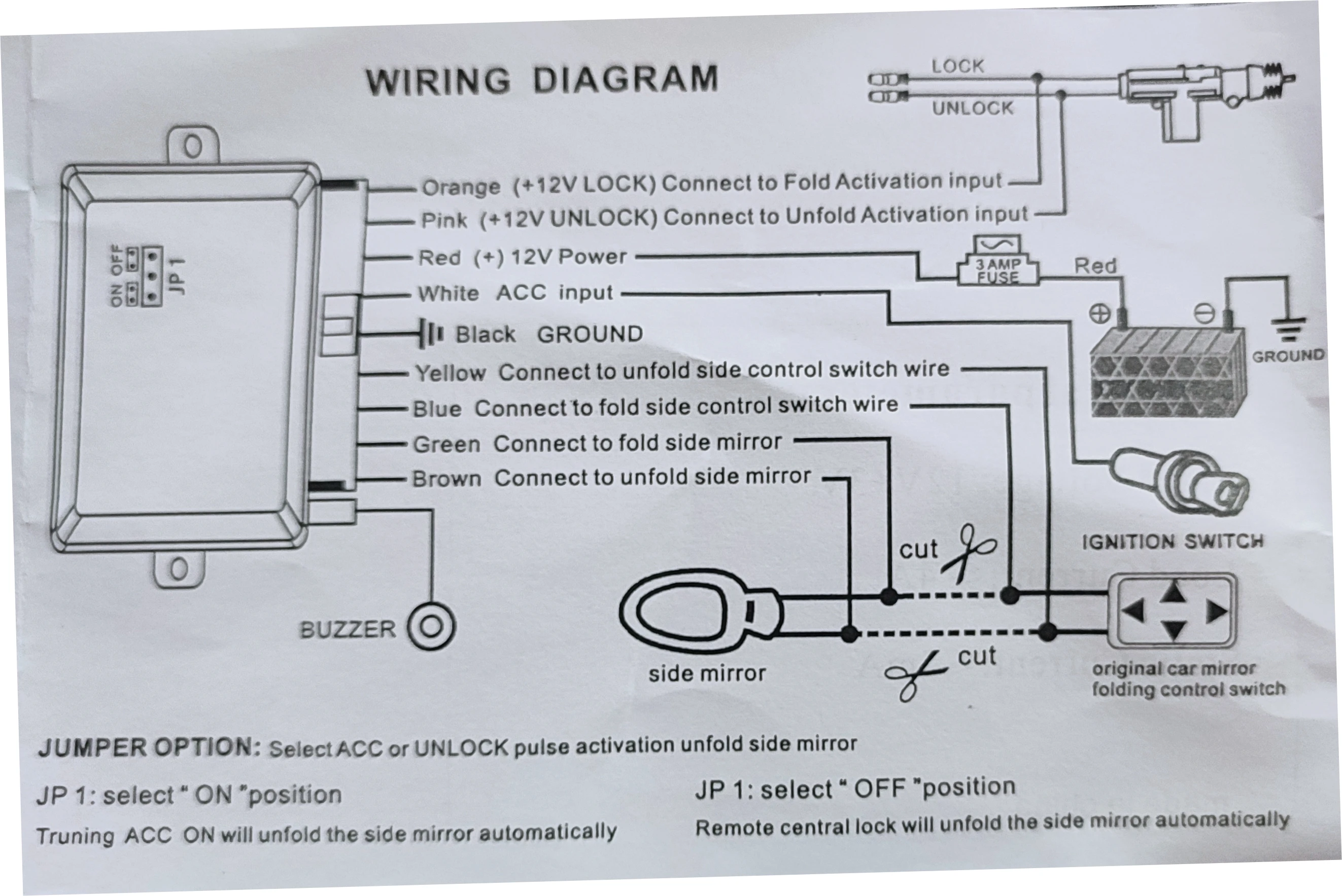 Automatic Rear View Folding Unfolding Auto Side Mirror Folding Module ...