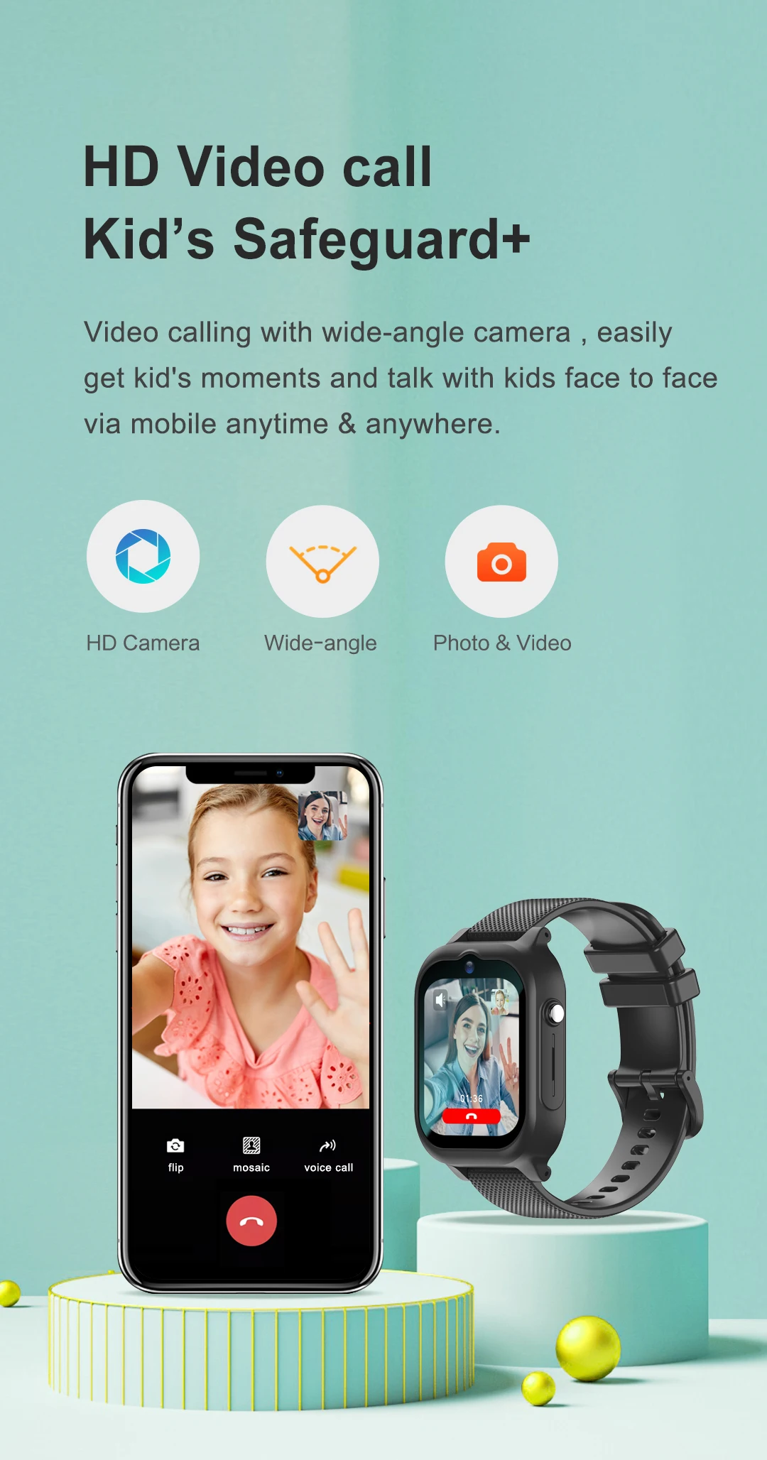 4G Kids Smart Watch with GPS and Video Call SOS Kid Watch