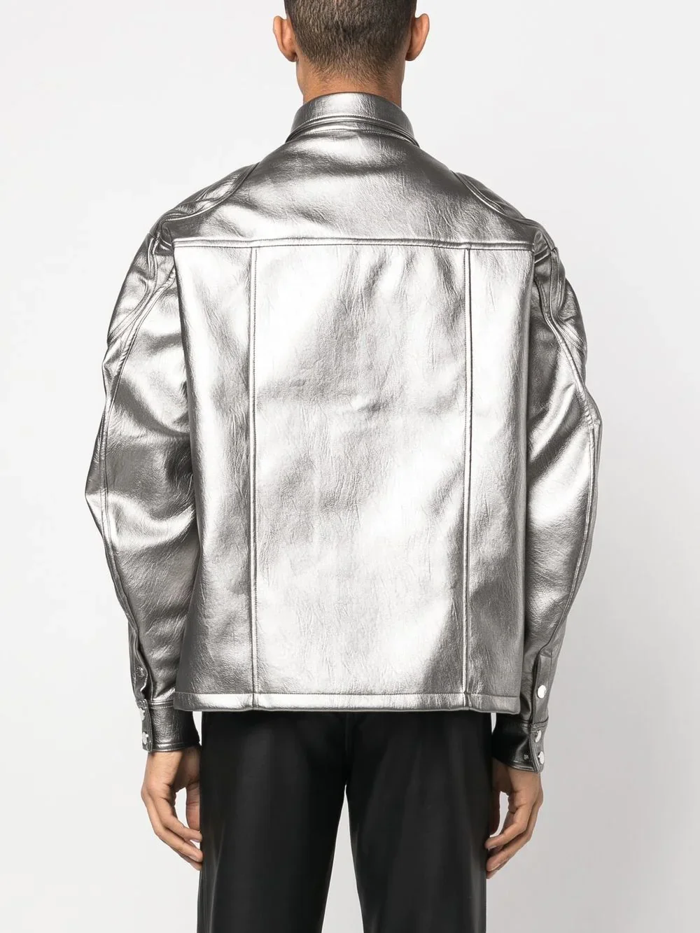 Factory Made Men's Silver Jacket Men's Leather Jacket Men's Multi ...