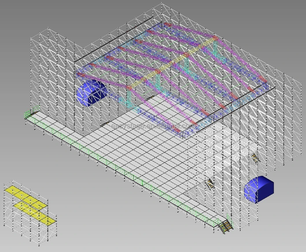 Steel Layer Scaffolding Truss System Iron Layer Assemble Stage For ...