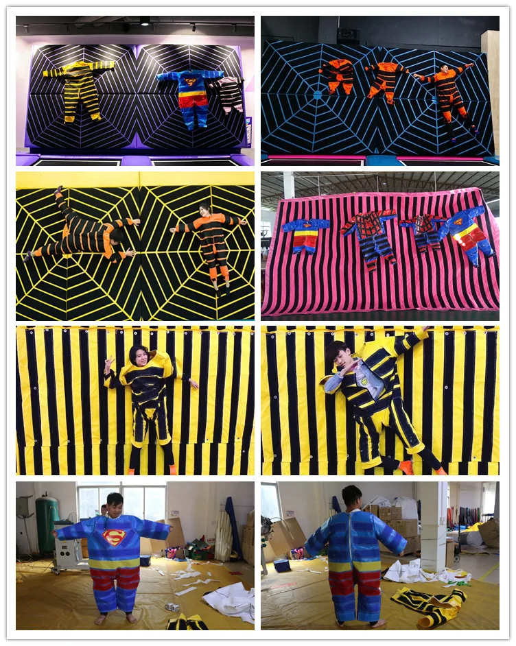 Indoor Trampoline Park Spider Wall Sticky Suit Stick on Wall for Kids N ...