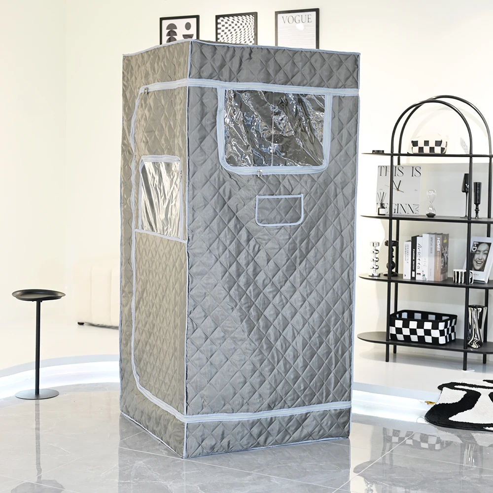 Full Size Personal Steam Sauna Box With 3l 1000w Steam Generator Remote ...