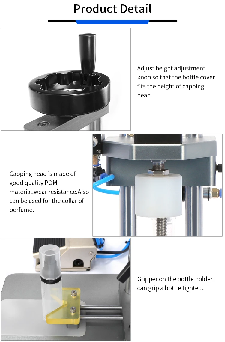 Semi-automatic Pneumatic Capping Machine for Perfume Bottles