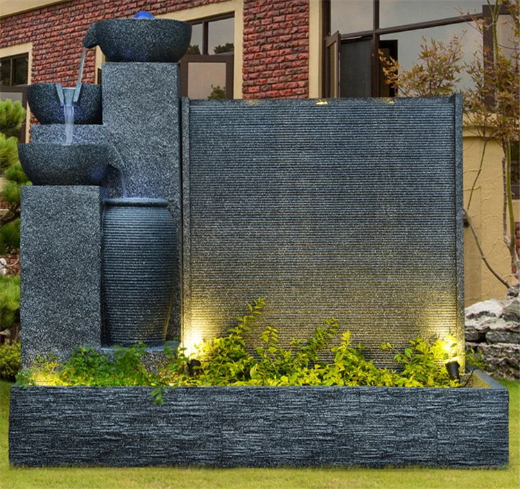 Sturdy Durable Natural Granite Stone Garden Water Wall Fountain