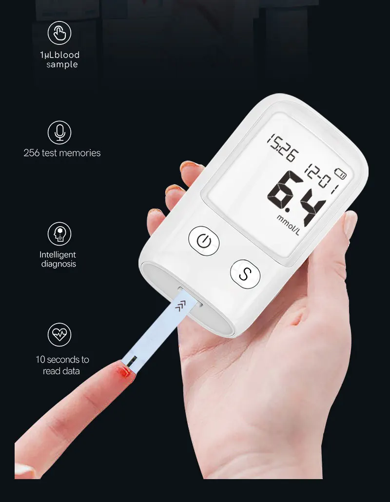 Blood Glucose Meter Blood Sugar Machine Diabetes Test 50 Test Strips In ...