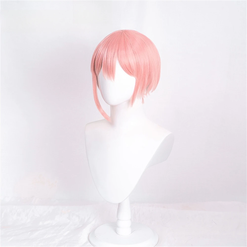 Pink Anime Wig Women 35cm Short Cosplay Hair Wig Synthetic Heat ...