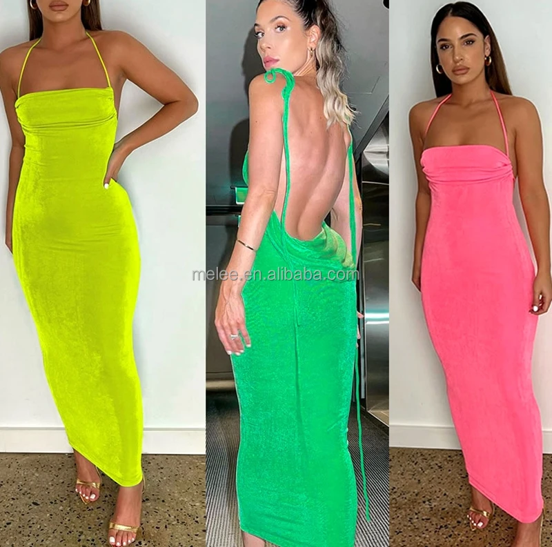 Y207153 Swing Collar Backless Sleeveless Drawstrings Hollow Out Slit ...