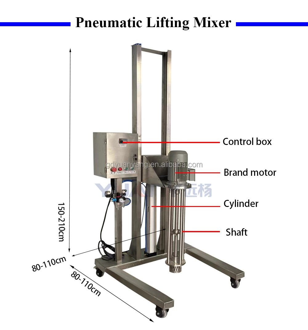 CE 100l Pneumatic Agitator Lift Gas Mixer Tank High Shear Disperser ...