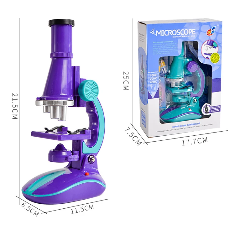 Diy Assembled Toys Kids Learning Educational Toys Alloy Microscope Set ...