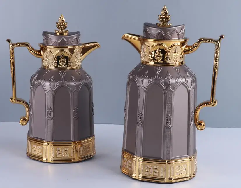 Custom Arabic Luxury Gold Dalllah Tea Set Vacuum Flask Coffee and ...