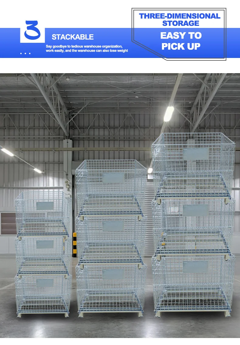 Wire Mesh Pallet Cages Add Stacking Rack Storage Cage Manufacturer ...