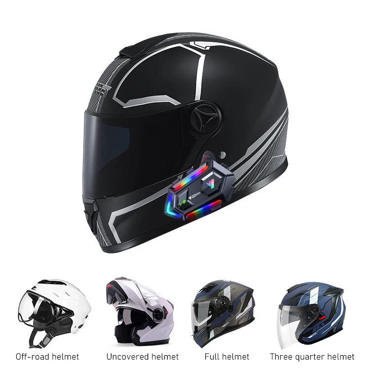 Y20 MAX Full Face Helmet Intercom Kit - RGB Light Design