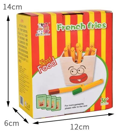 Montessori French Fries Wooden Color Sorting Game Fast Food French ...