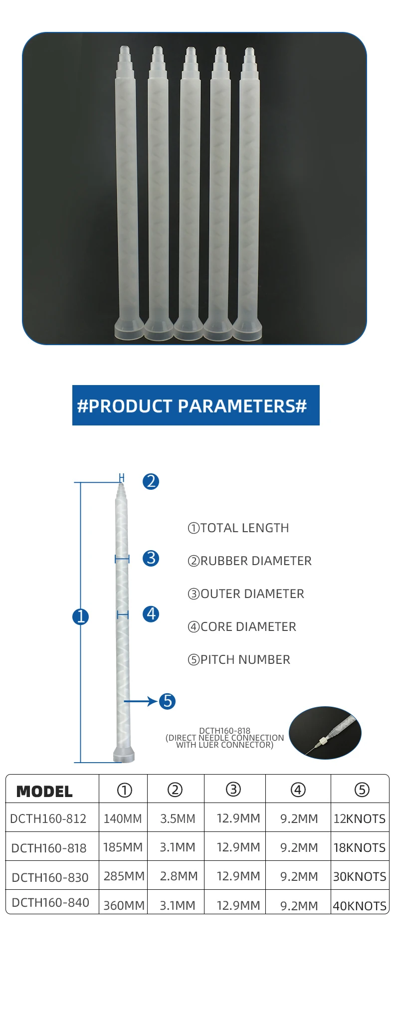 High Quality DCTH Two-component Glue Mixing Tube Intermingle Jet Static ...
