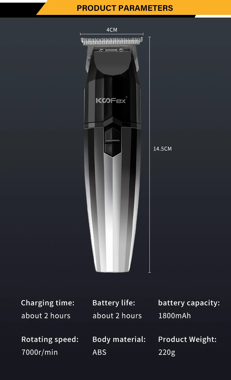 Professional 7000 Rpm Powerful Motor Hair Barber Machine 1800mah Usb ...