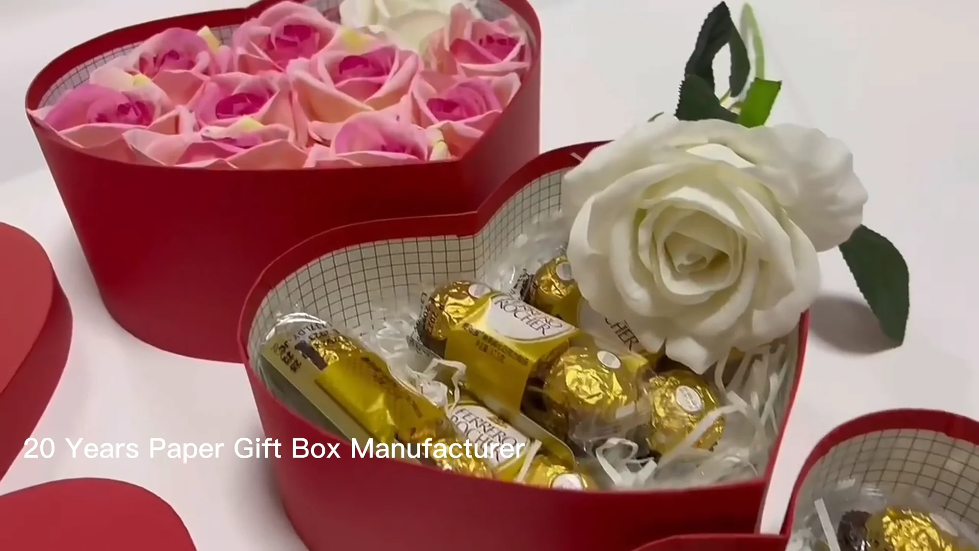 Wholesale High Quality Cardboard Packaging Red Heart Shape Flower Boxes ...