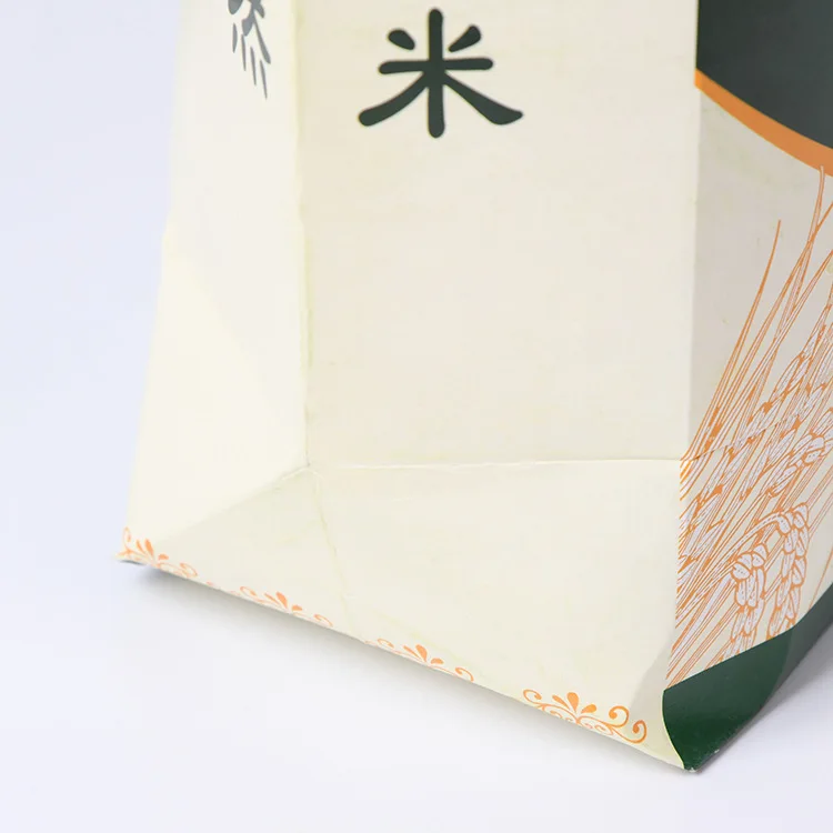 Kraft Paper Rice Bag 2.5kg 5kg Coarse Grain Food Roll Paper Bag Plastic ...