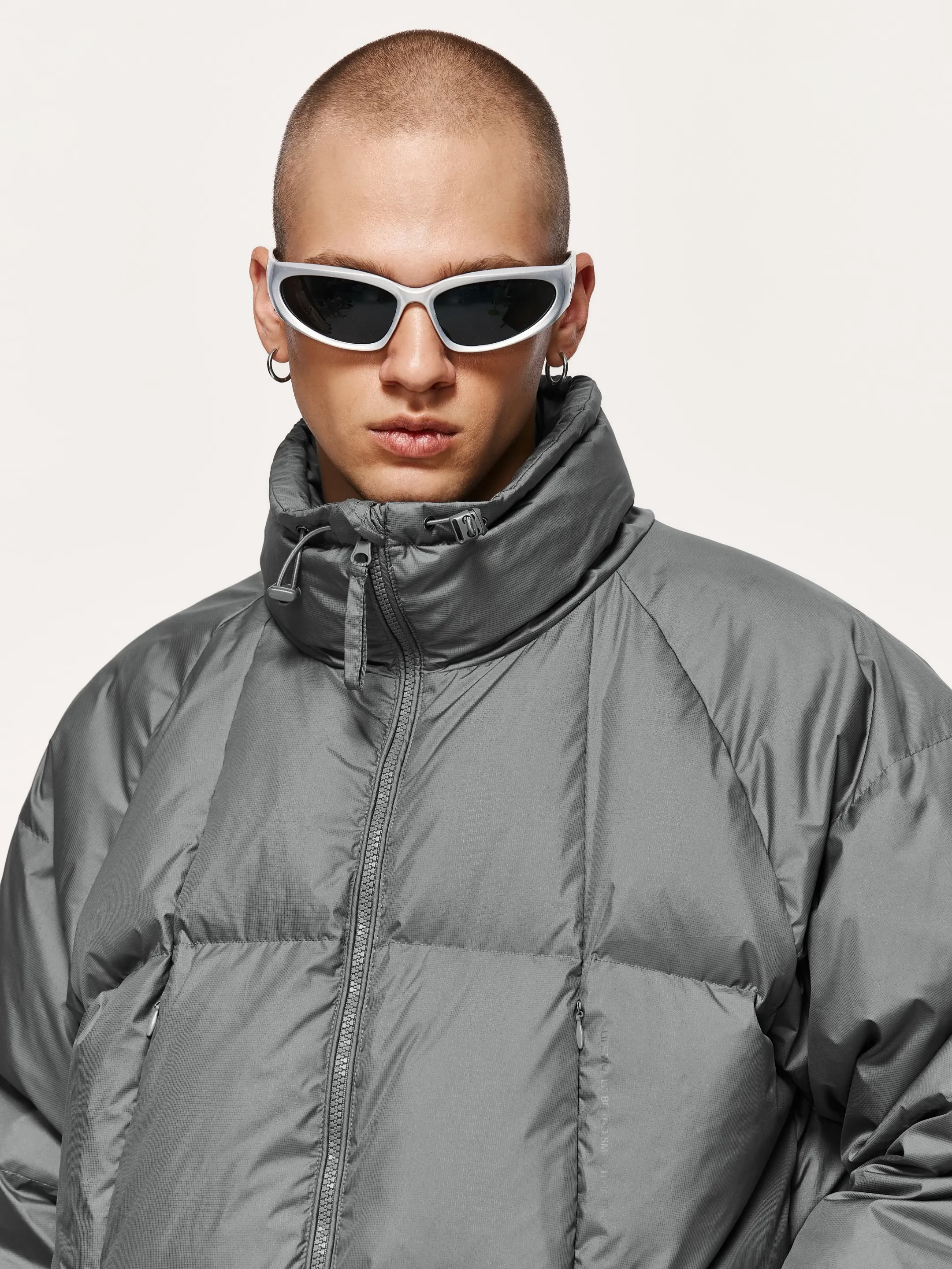 Inflation 90% Duck Down Puffer Jacket Stand Collar Outdoor Winter Blank ...