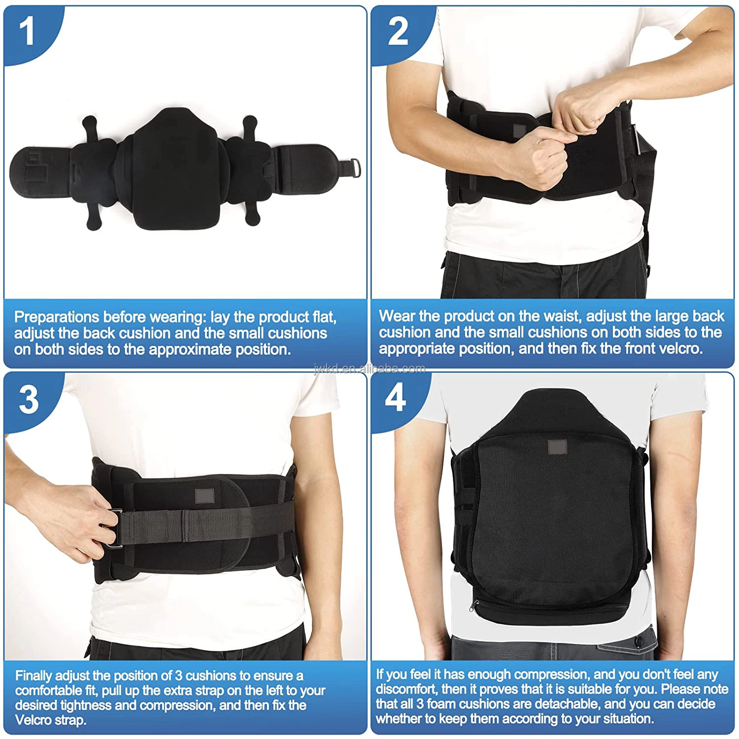 CE ISO Approved LSO Double Pull Lumbar Waist Brace Orthosis