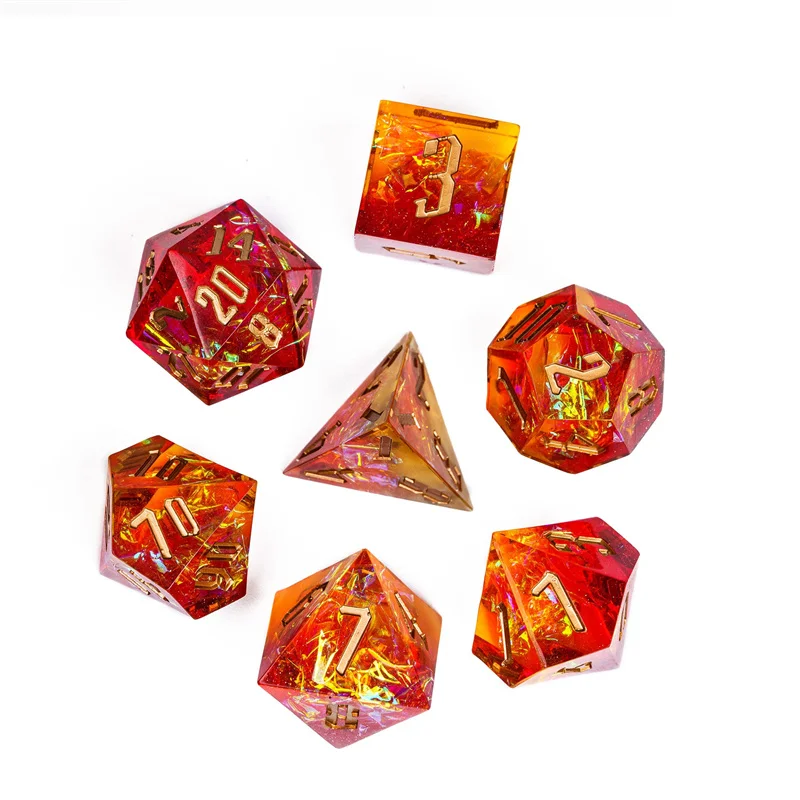 Udixi Custom Dnd Sharp Edge Resin Dice Polyhedral Dungeon & Dragon Dice ...