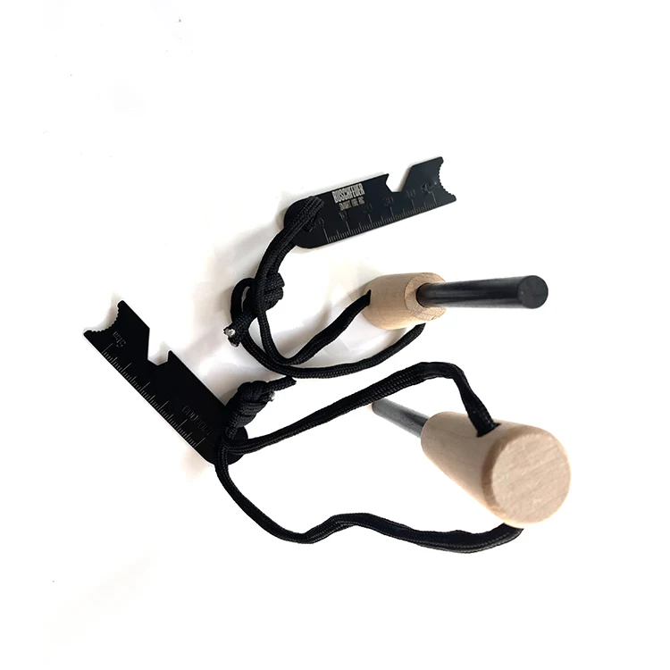Outdoor Wood Flint Steel Striker Emergency Fire Starter Wood Firesteel ...