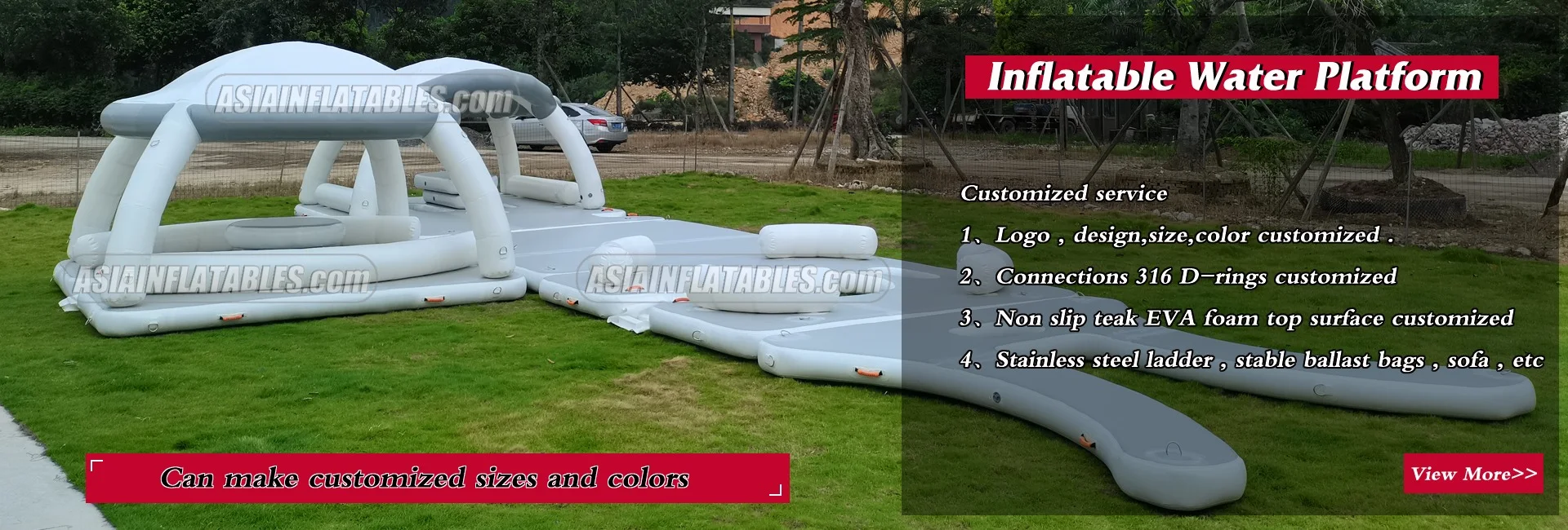 Inflatable Aqua Floating Resort Water Island Jet Ski Floating Banas ...