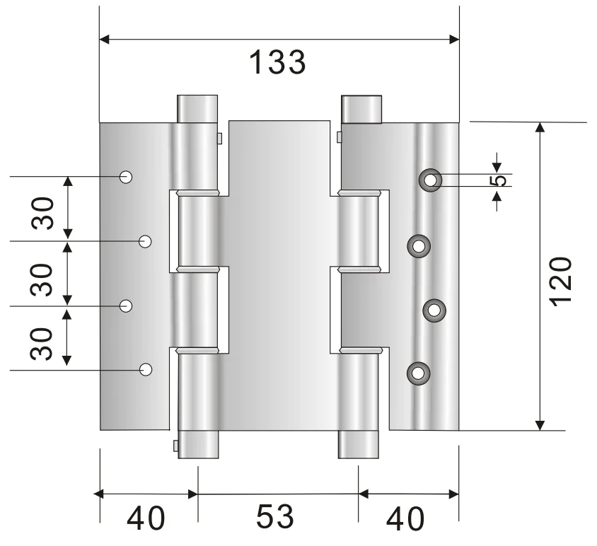 Aluminum Double Spring Loaded Door Hinges Automatically Closes Double ...