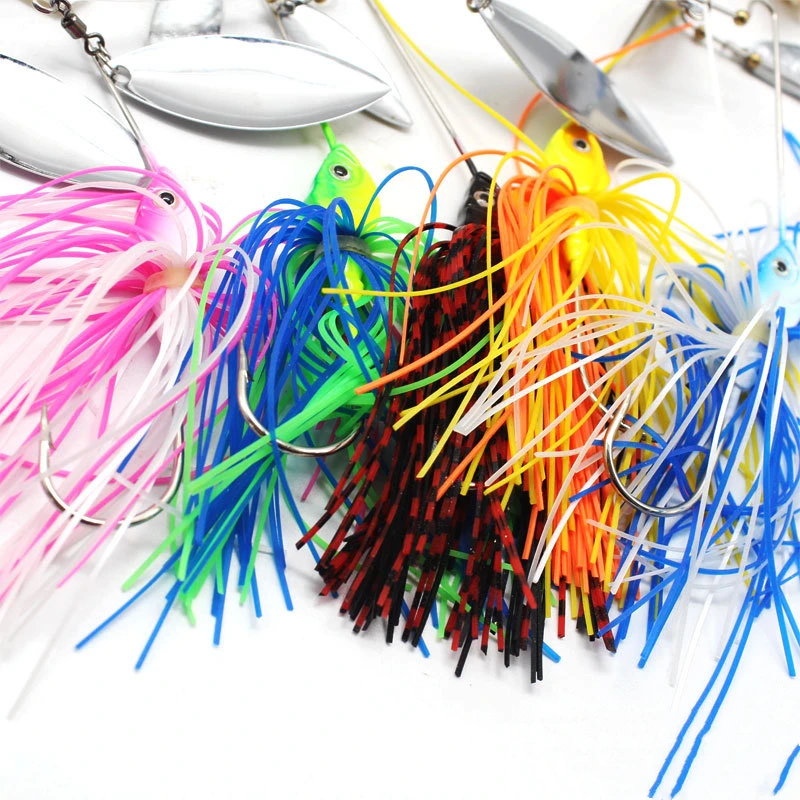 Artificial Bait Rotating Sequin Spinner Spoons Fish Buzz Bait Fishing ...