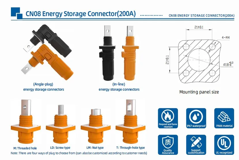 Renewable Energy Wind Solar Storage Connectors 120A/200A/300A/400A/500A ...