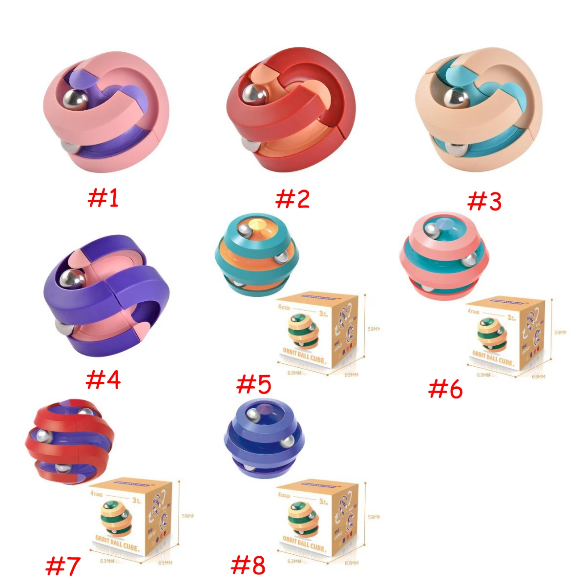 Ee485 New Novelty 3 4 Track Rotating Beads Spinning Ball Fingertip Cube ...