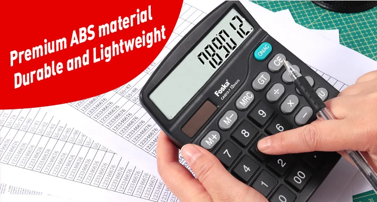 Foska Office Dual Power Solar Calculator Student Large Electronic Black ...