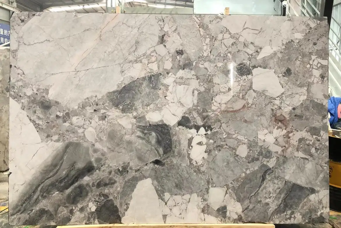 Natural Stone Polished Panda Grey Marble Slab For Floor Wall Tiles ...