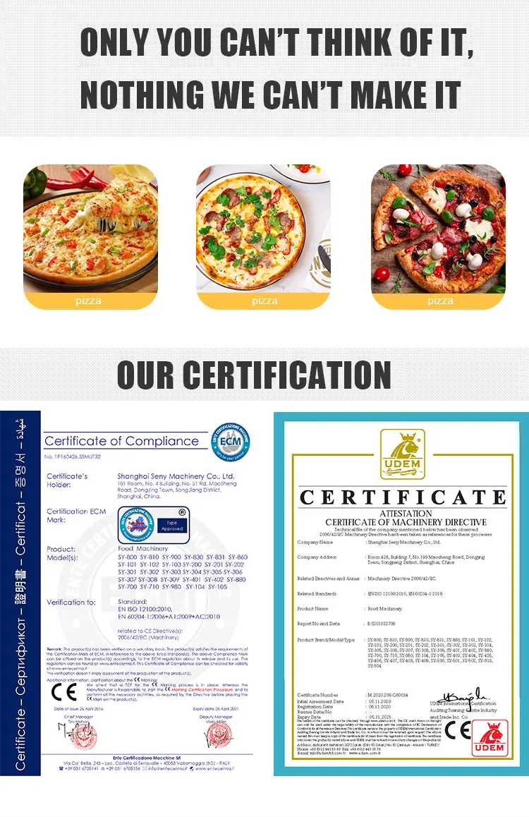 SY-860 Seny Automatic Pizza Base Production Line - High Efficiency