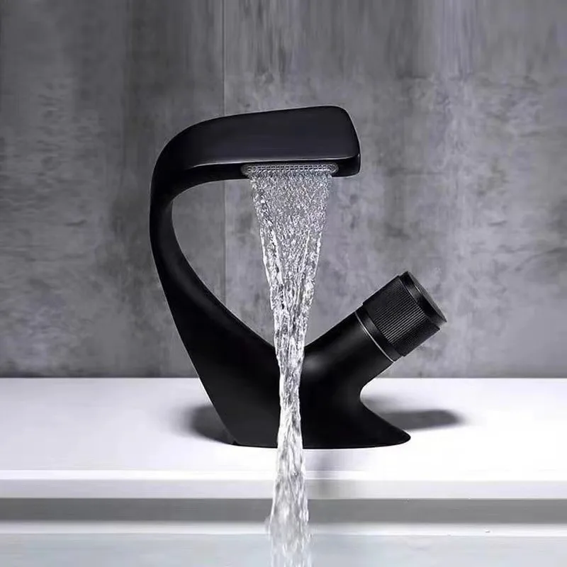 Stainless Steel Brushed Gold Above-Counter Basin Faucet Hot Cold ...