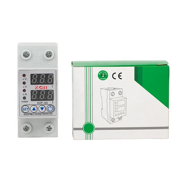 1-63a Din Rail Adjustable Over Under Voltage Protective Protector Relay ...