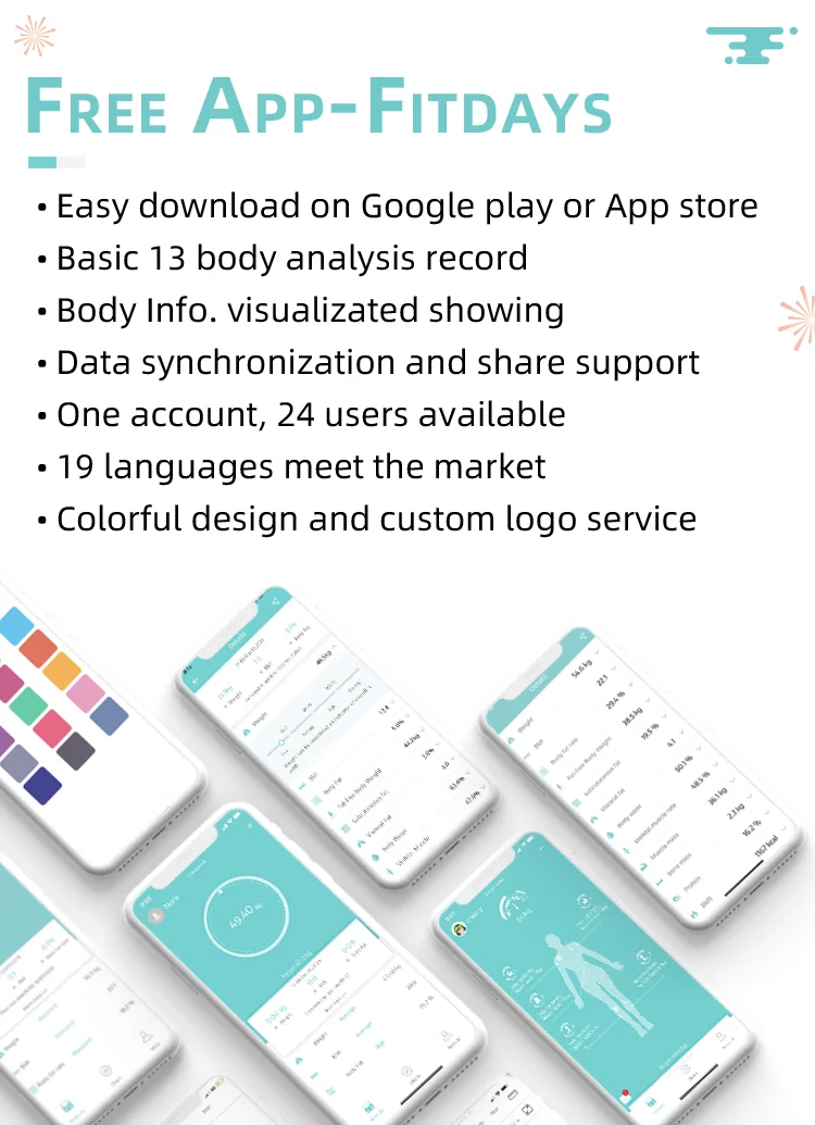 Welland Big Va Screen Smart Body Fat Composition Scale With Tracking ...
