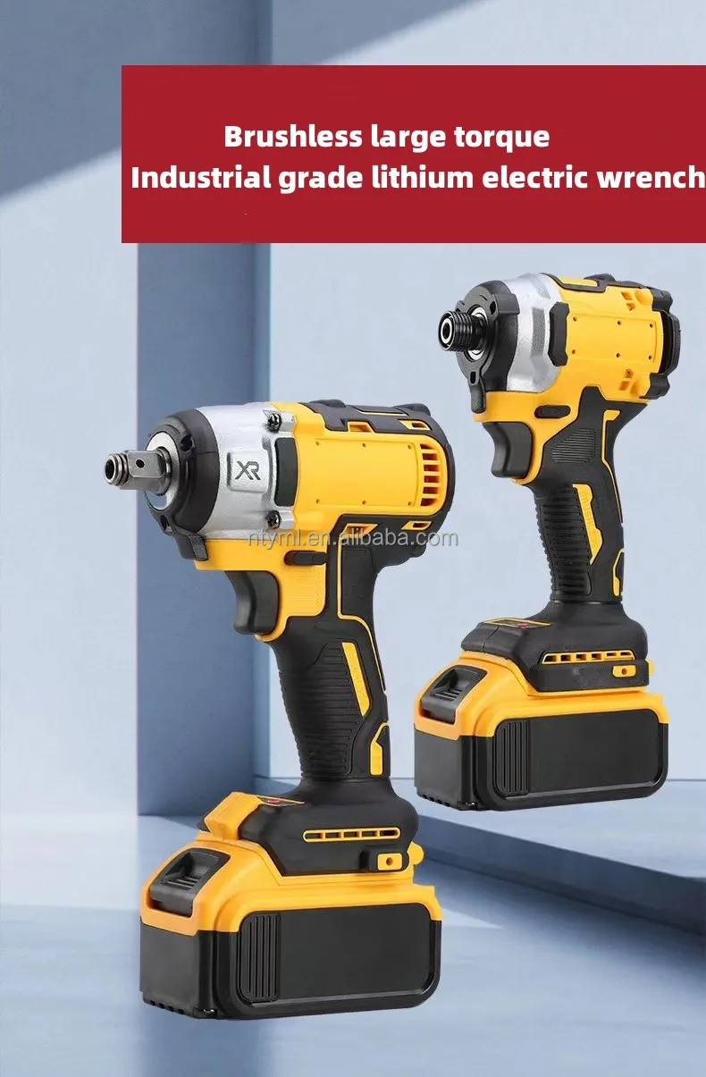 21v Cordless Impact Wrench 1/2 Inch Strong Motor Electric Wrench With ...
