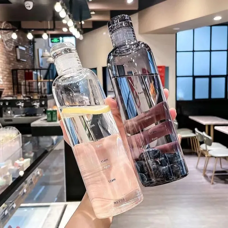 Simple Plastic Water Bottle with Scale - Portable & Durable