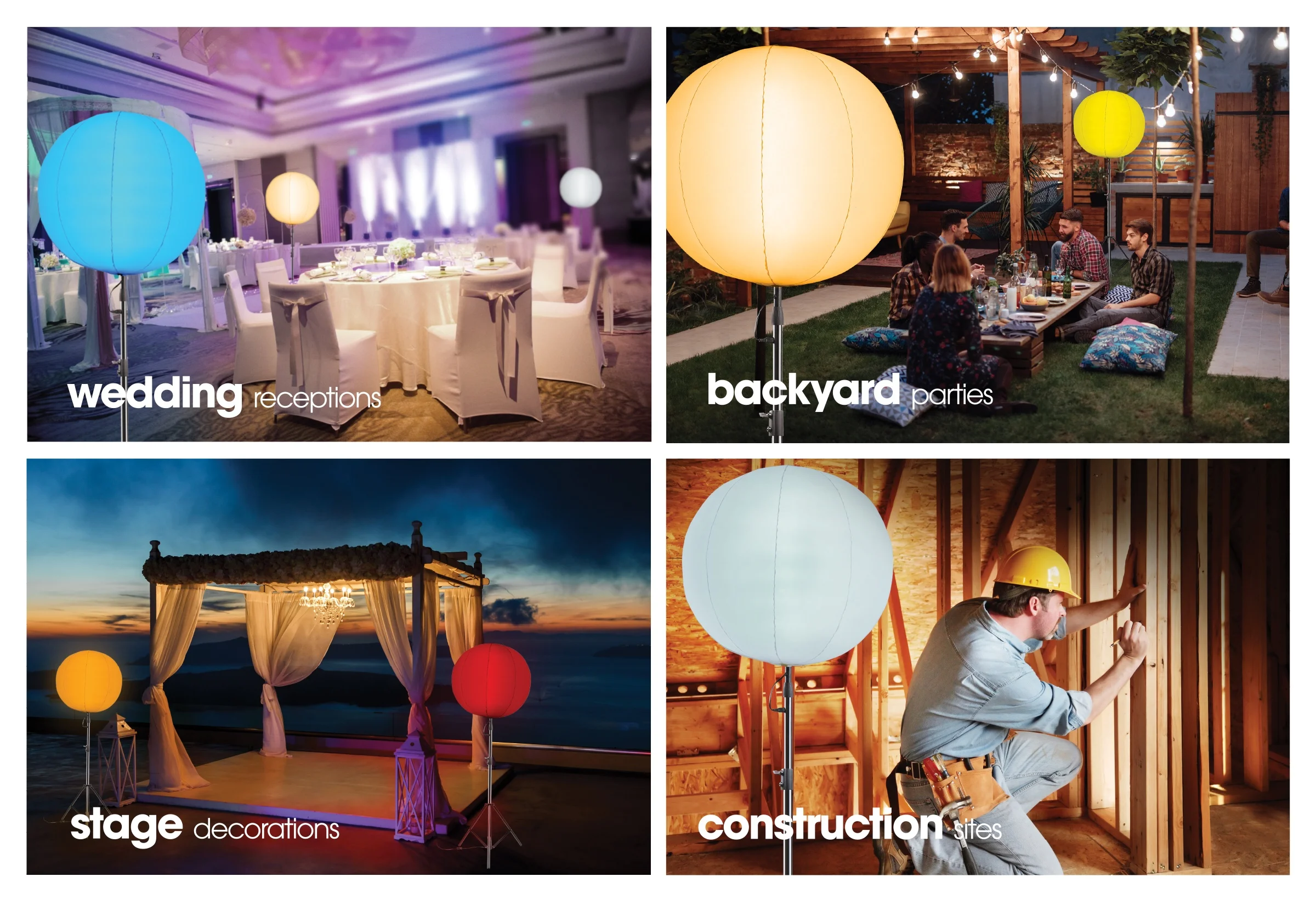 Commercial Grade Liftable Ball Light for Temporary Site & Event ...