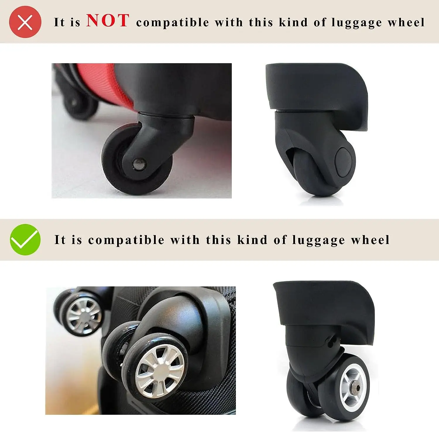Luggage Caster Silicone Cover Luggage Wheel Protective Covers For ...