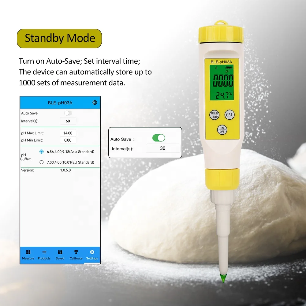 Ble-ph03a Digital Bluetooth Ph Meter for Cosmetics Testing