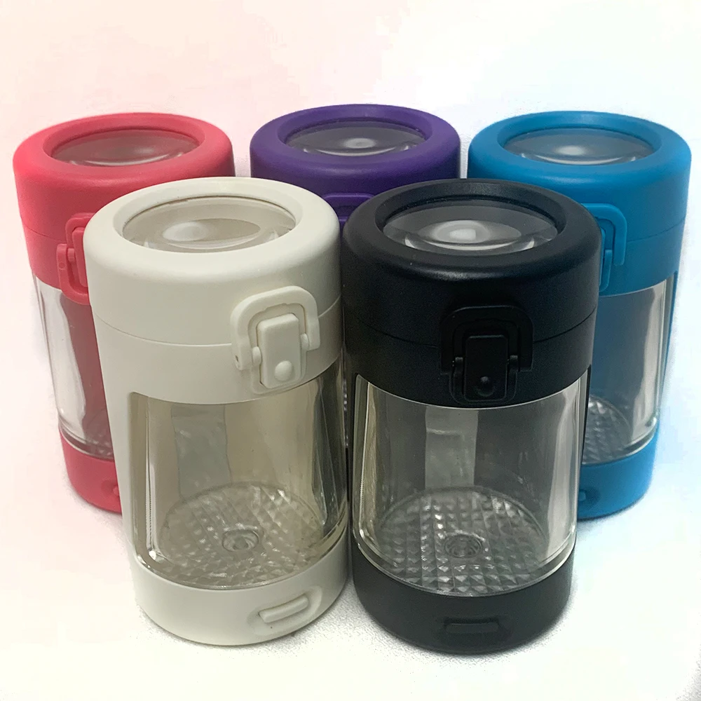2021 Mini Air Tight Storage Herb Stash Container Led Magnifying Mag ...