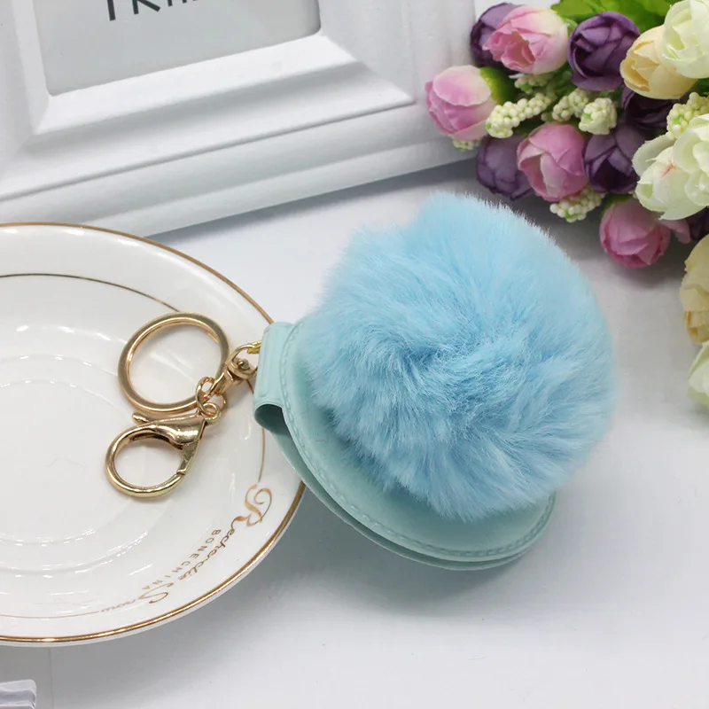 Cute Bubble Ball Mirror Key Chain Simple Pu Makeup Mirror Children ...