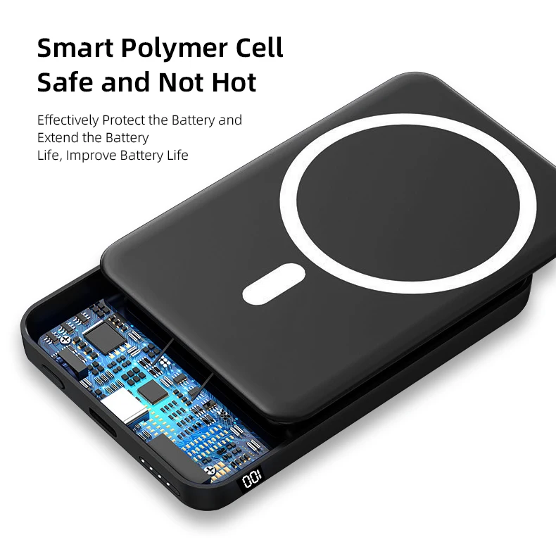 Pd20w 10000mah Type-c Magnetico Powerbank Portable Charger Power Bank ...